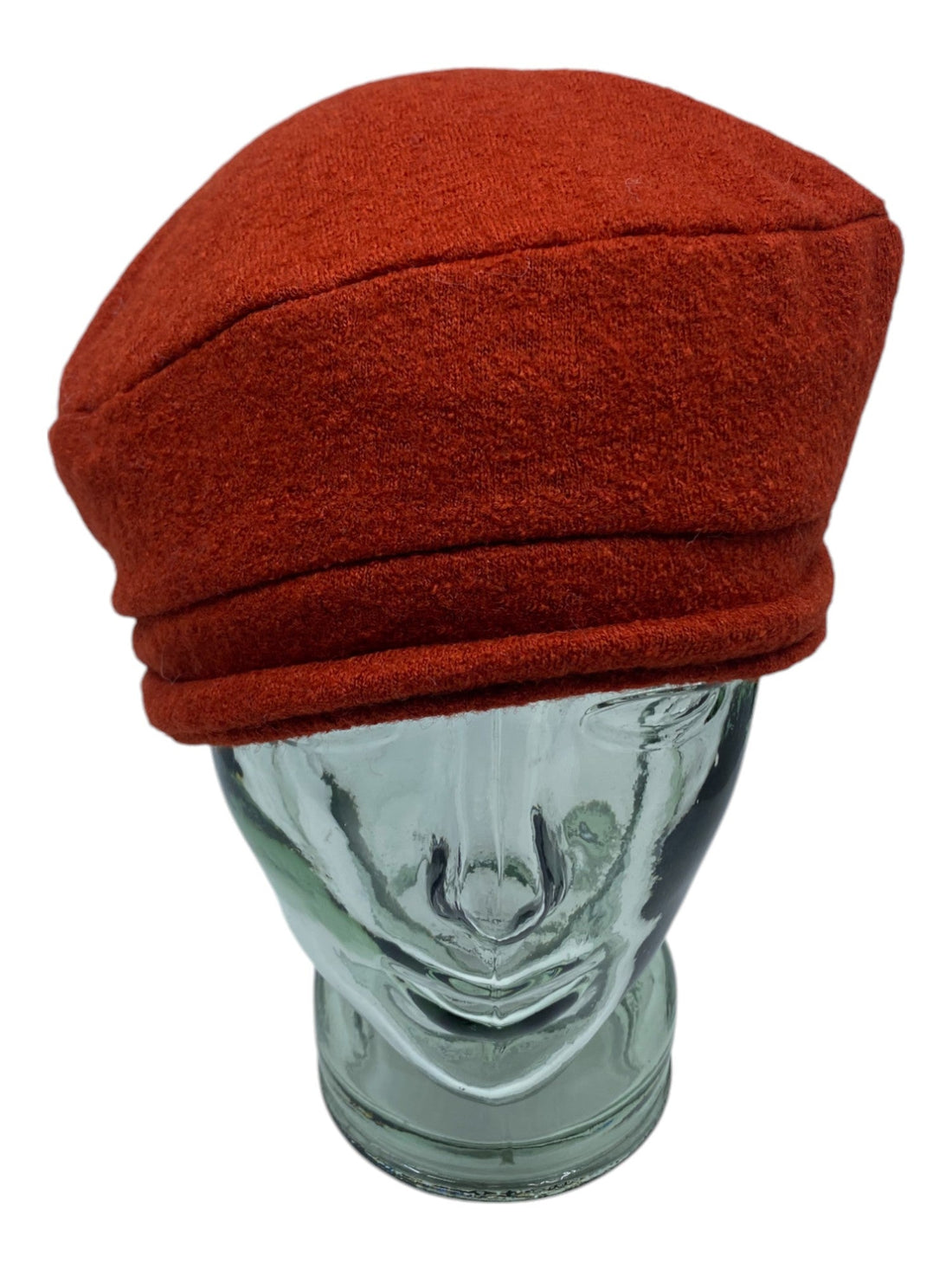 Rust-colored winter beret with flower | Women's | Hats | GENEVIEVE ...